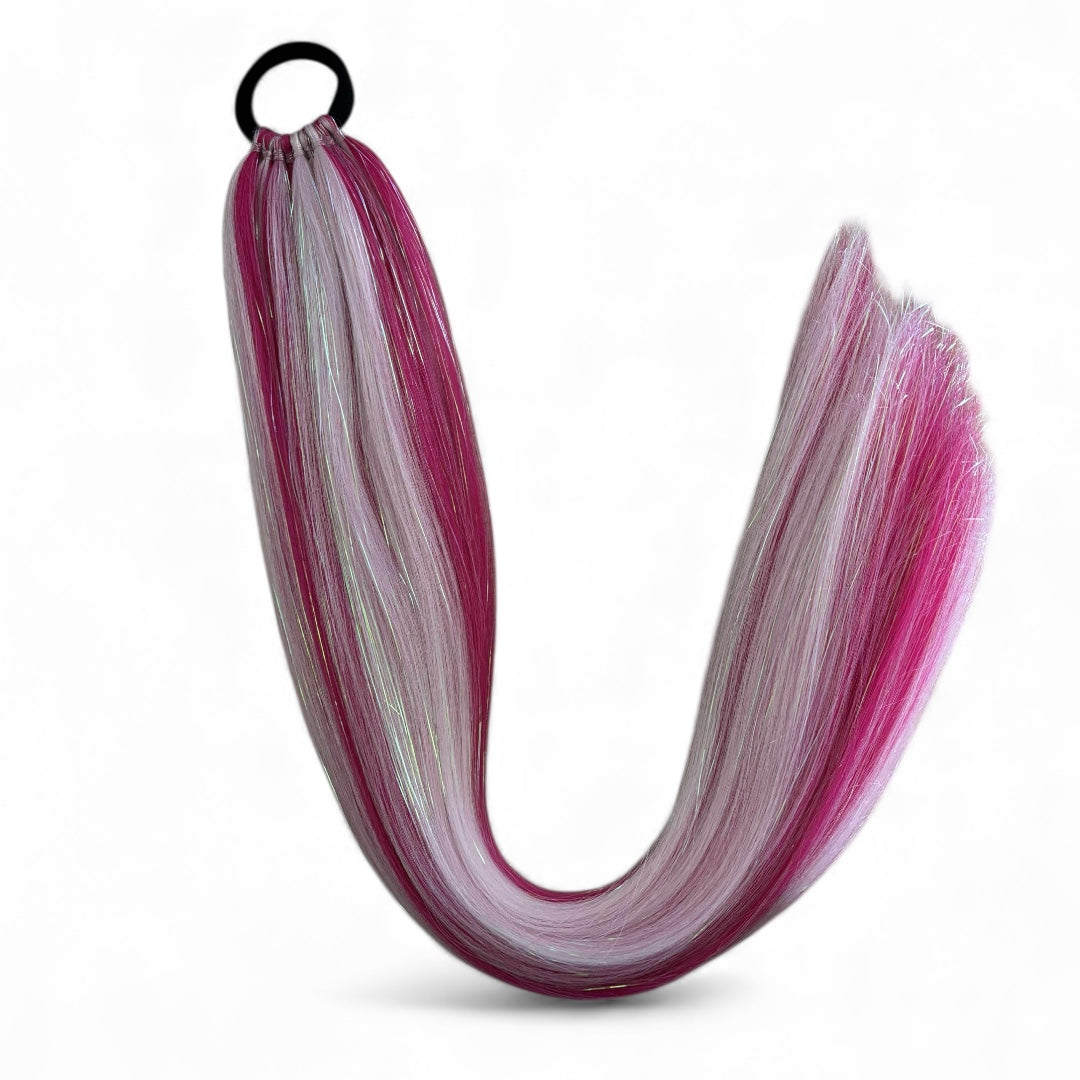 Raspberry Pink Tinsel Ponytail – Indiella Bowtique